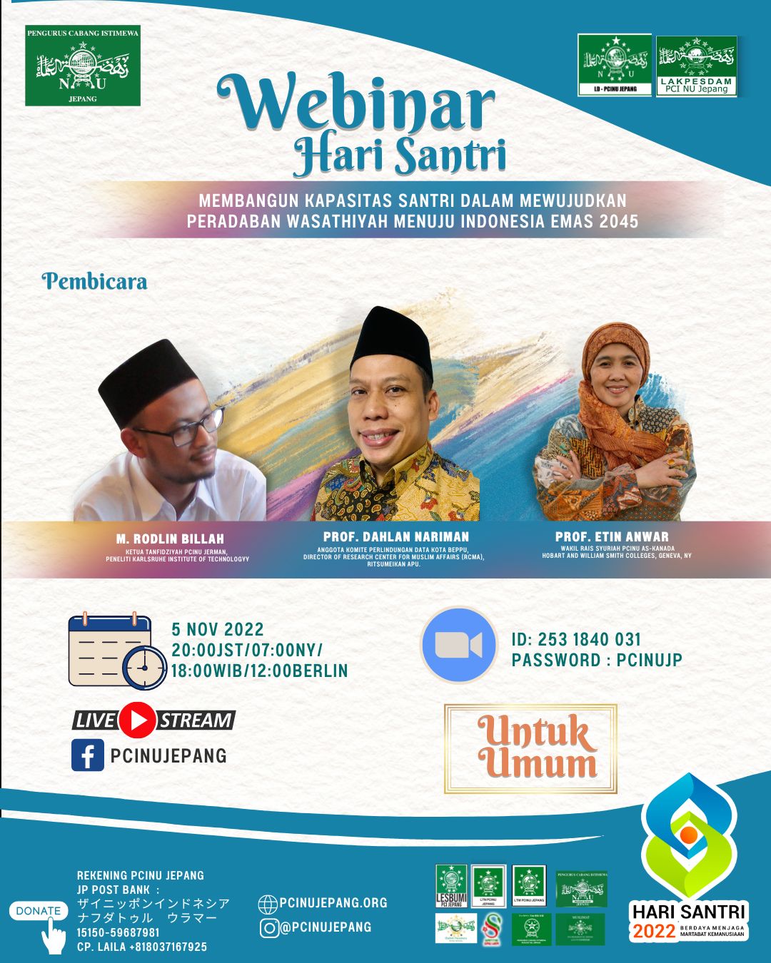 Webinar Hari Santri PCINU Jepang 2022 : Indonesia Pengguna Medsos Tertinggi Ketiga di Dunia ...